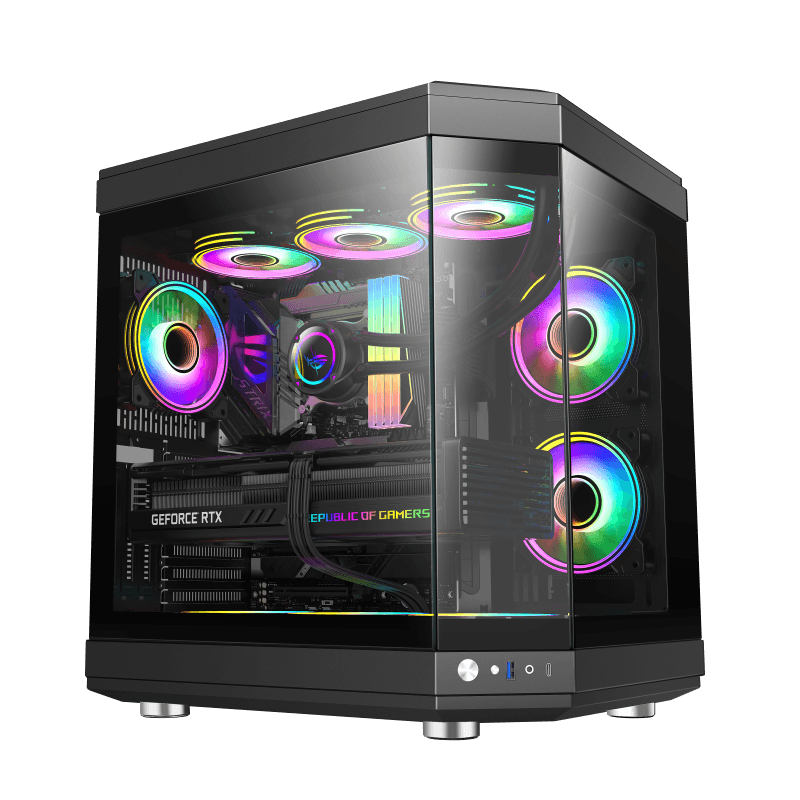 GAMEMAX HYPE BLACK FISH TANK ATX - DESKCOM IT & Gaming